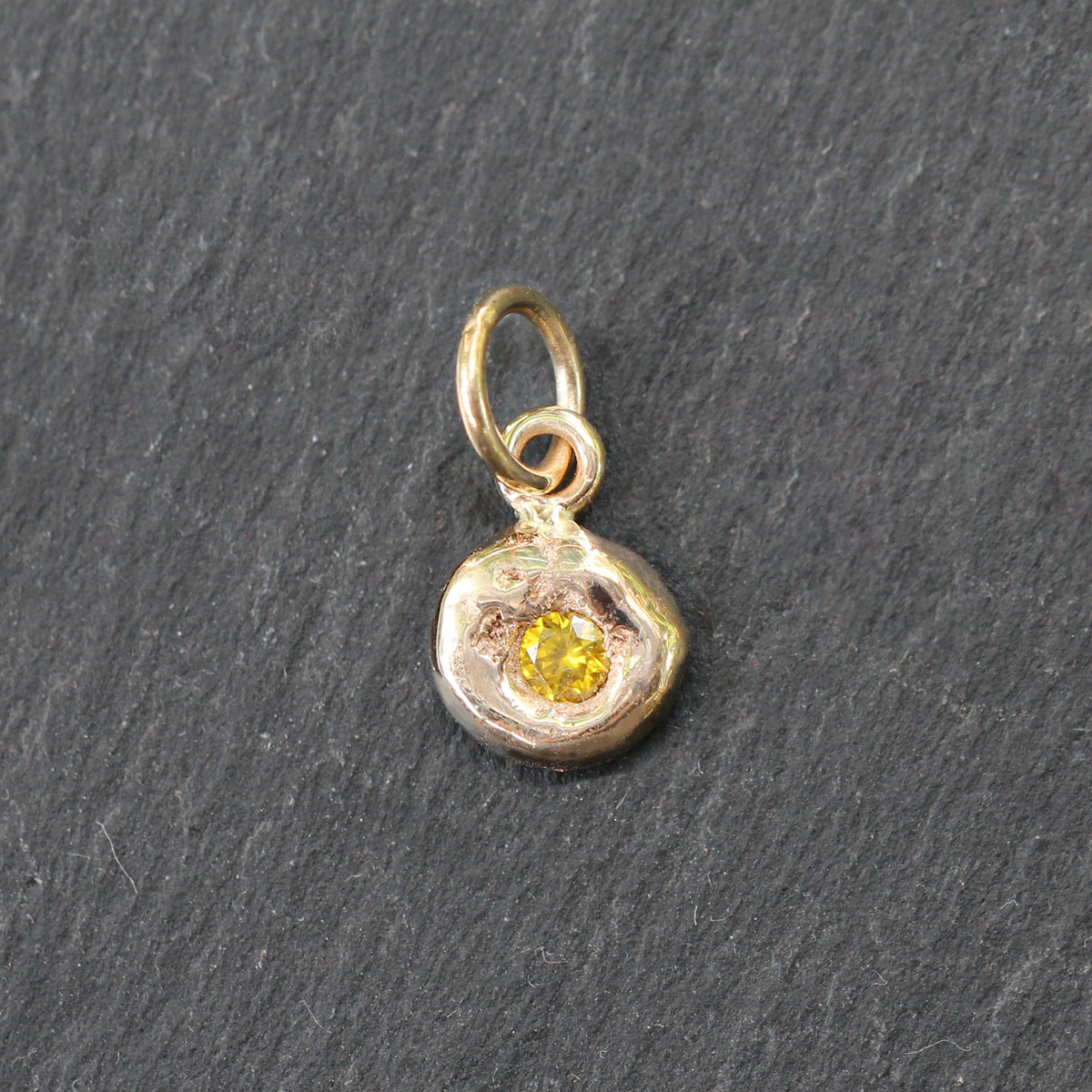 14k Gold + Yellow Diamond Organic Bubble Nugget Charm– Nova Lita Vintage
