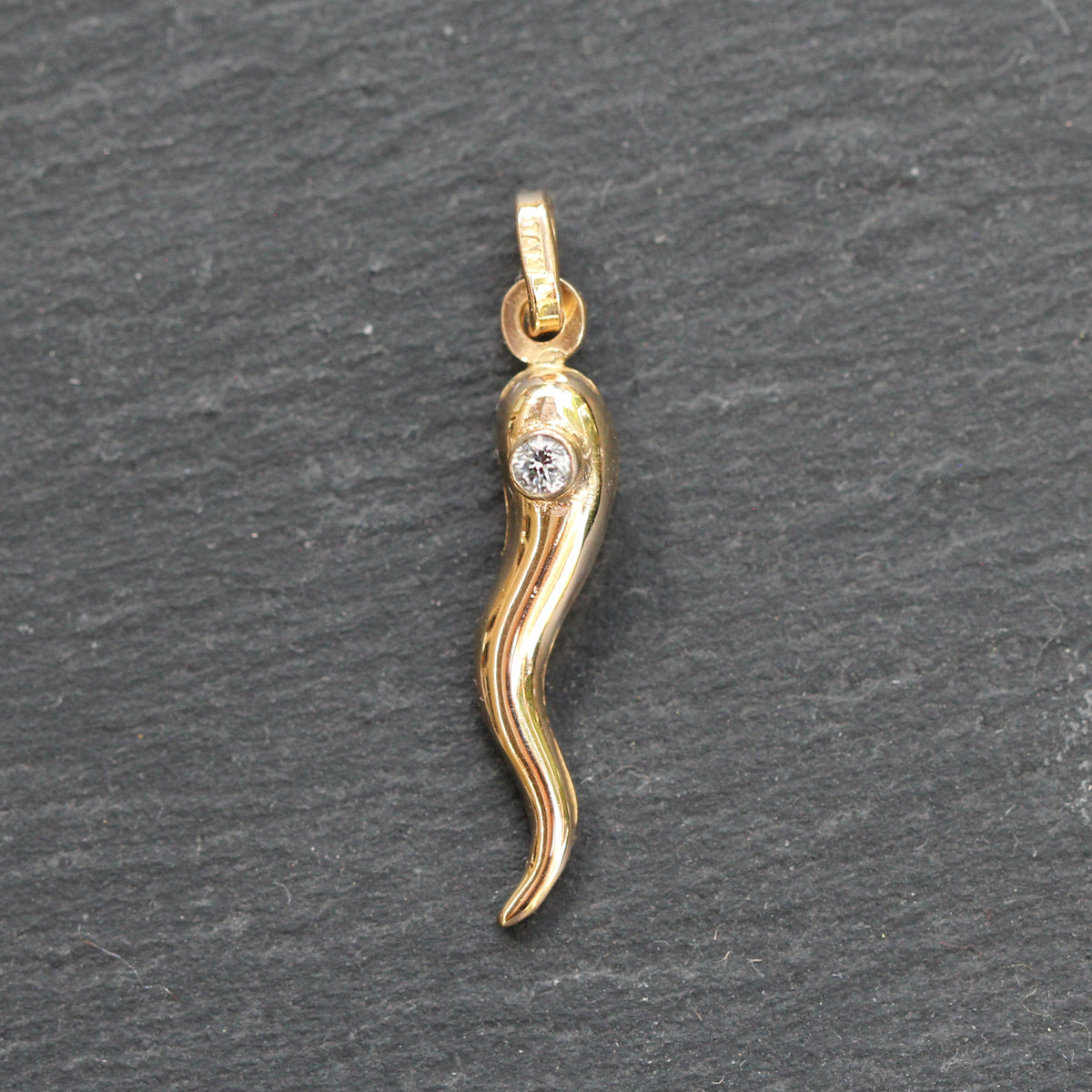 14k Gold + Diamond Italian Cornicello Horn Pendant– Nova Lita Vintage